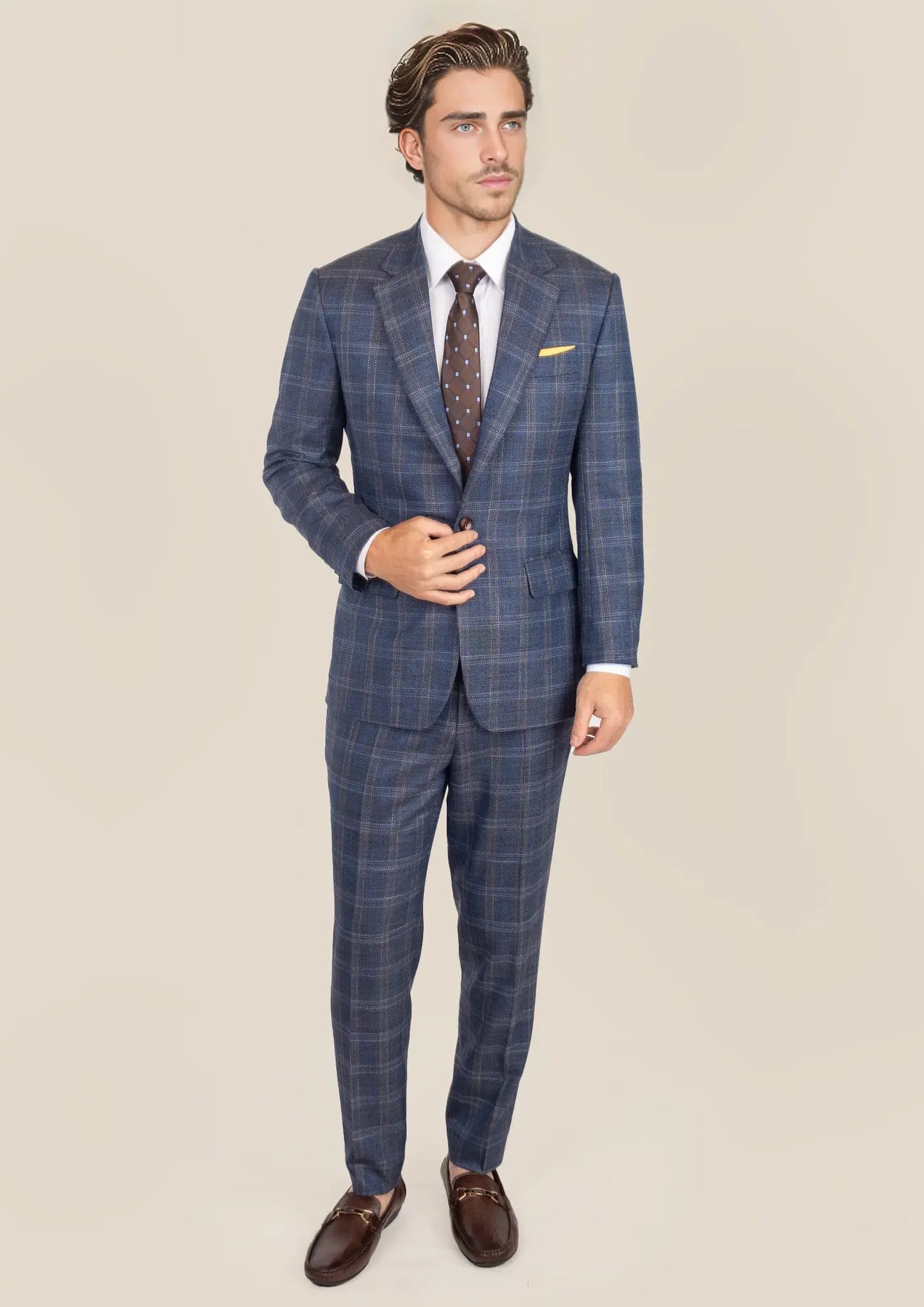 Lafayette Deep Cobalt Blue Plaid Suit | SARTORO
