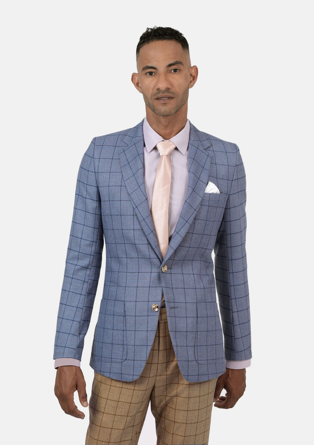 Montauk Cedar Brown Flannel Windowpane Jacket | SARTORO