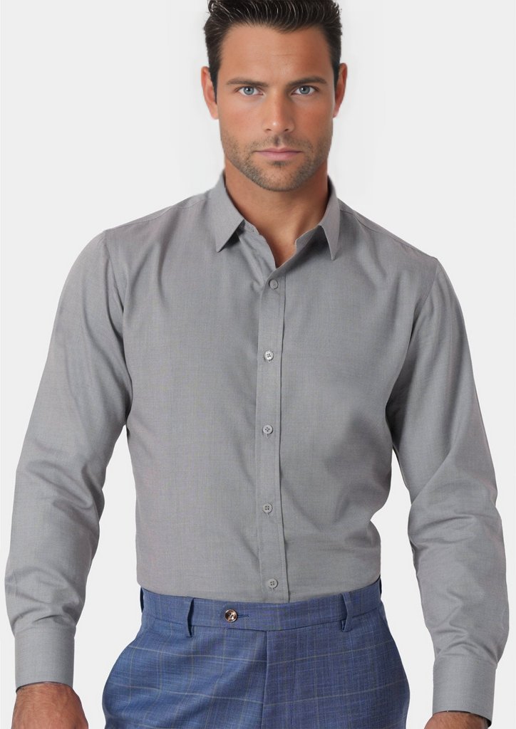 Blue Cotton Broadcloth Shirt | SARTORO | Custom Dress Shirts For Men