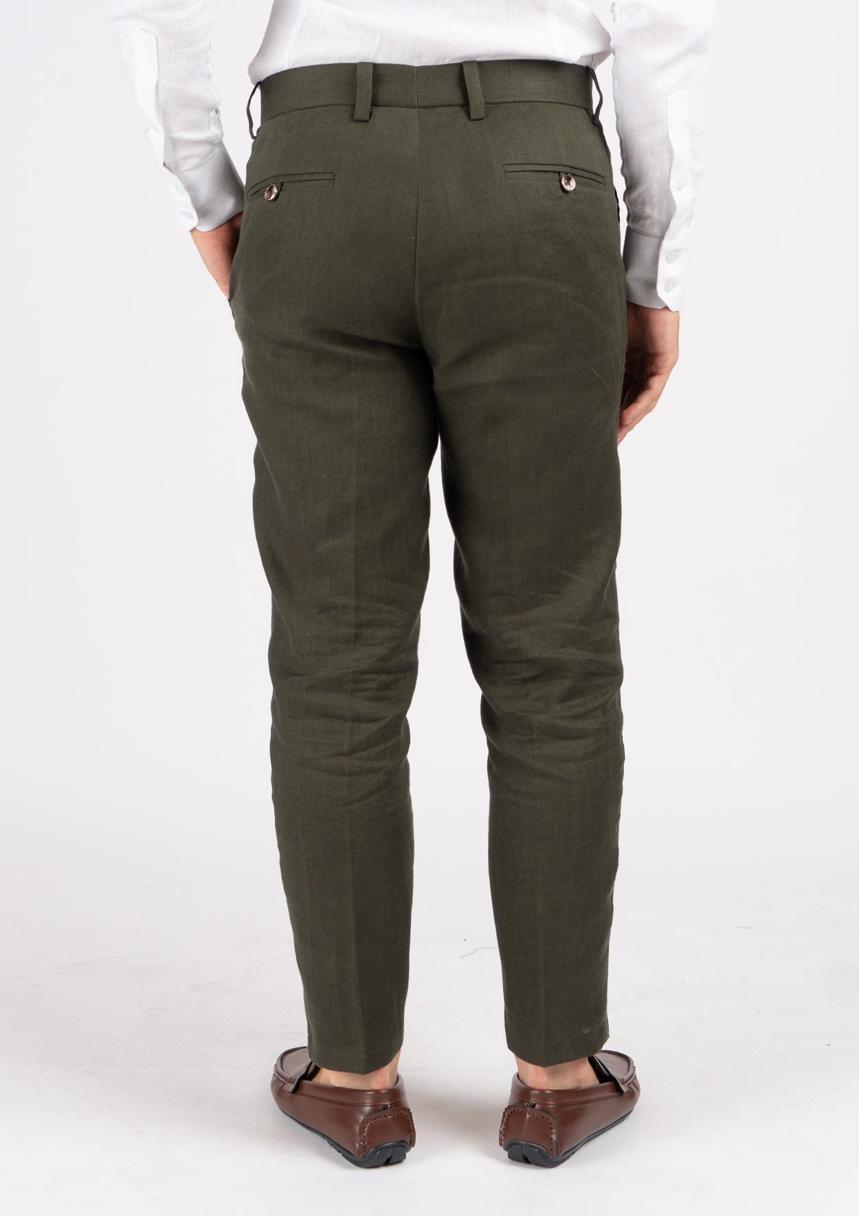 Juniper Green Linen Pants | SARTORO
