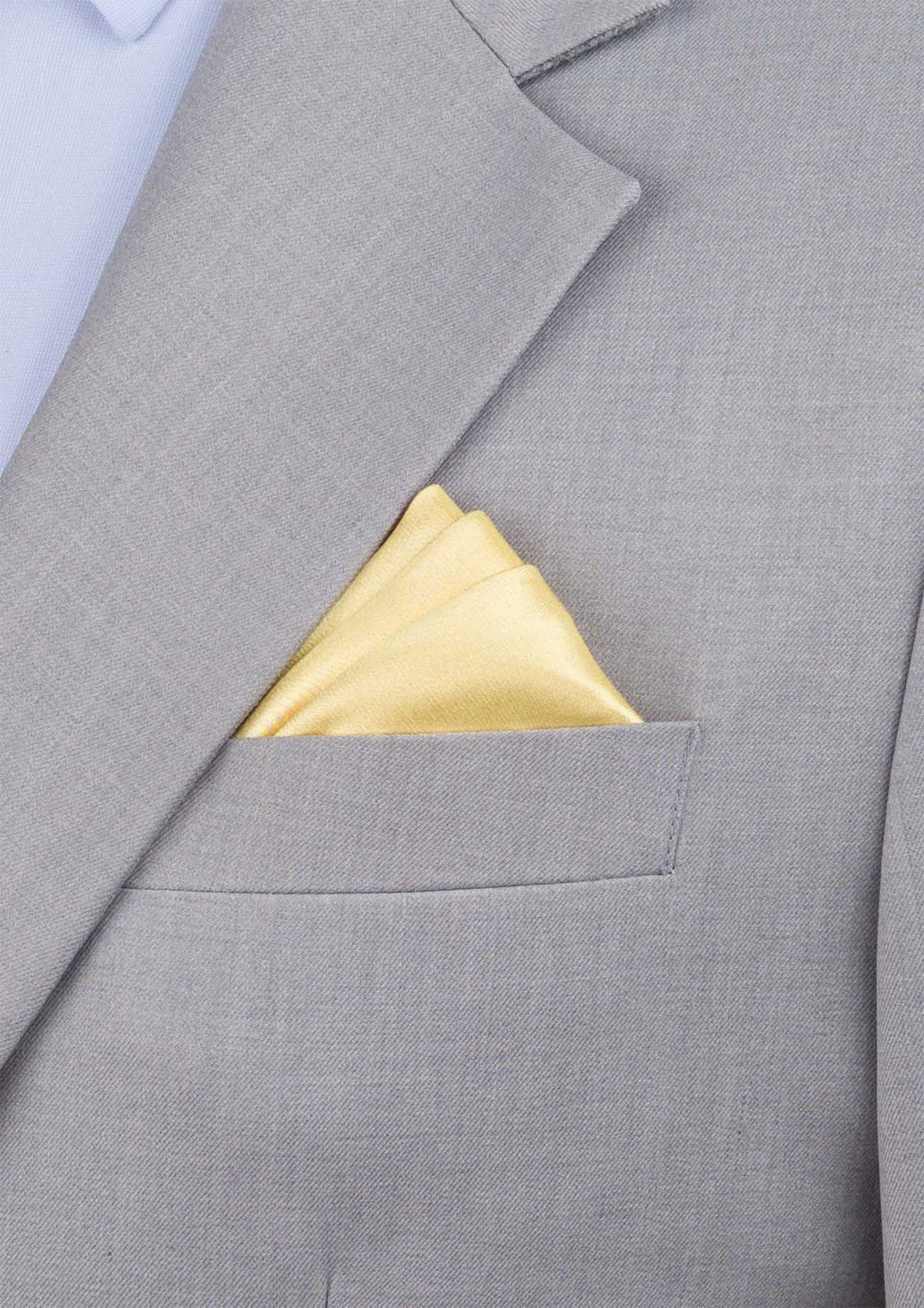 Silk Satin Gold Pocket Square - SARTORO
